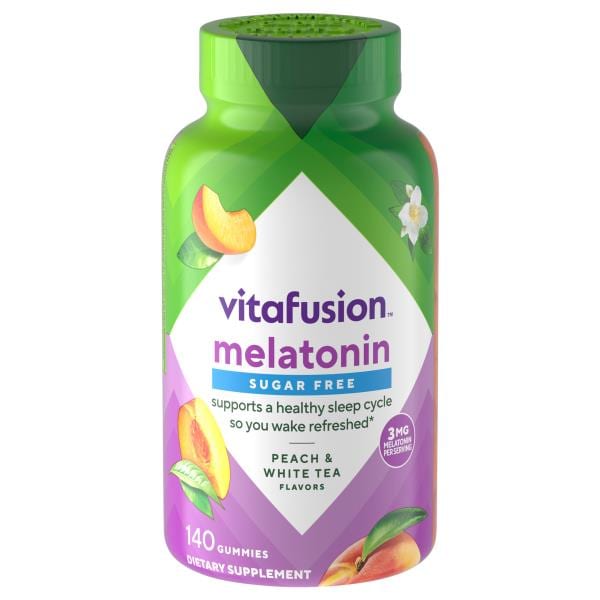 Vitafusion Gummy Supplements, Sugar Free, Melatonin, 3 mg, White Tea ...