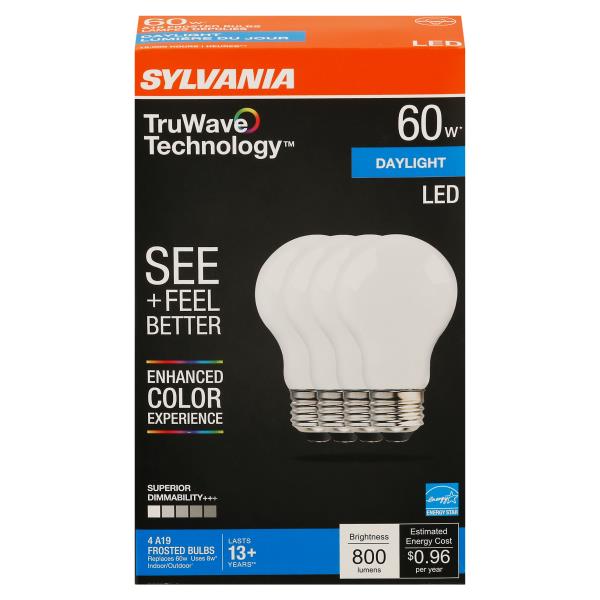 Sylvania TruWave Technology Light Bulbs, LED, Daylight, 8 Watts ...