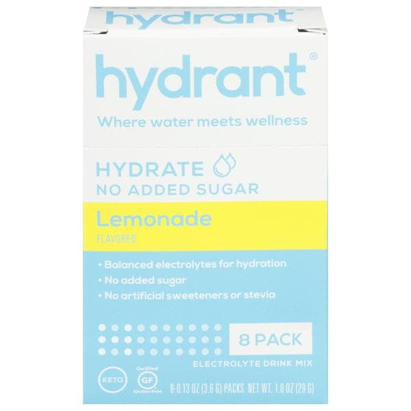 Hydrant Electrolyte Drink Mix, No Added Sugar, Hydrate, Lemonade ...