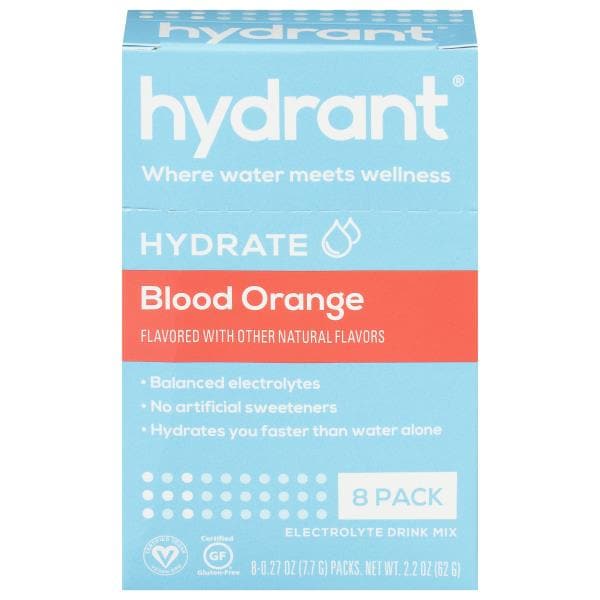 Hydrant Electrolyte Drink Mix, Hydrate, Blood Orange, 8 Pack | Publix ...