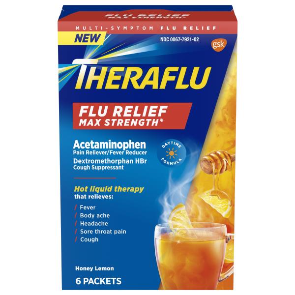Theraflu Max Strength Daytime Flu Medicine for Flu Symptom Relief with ...