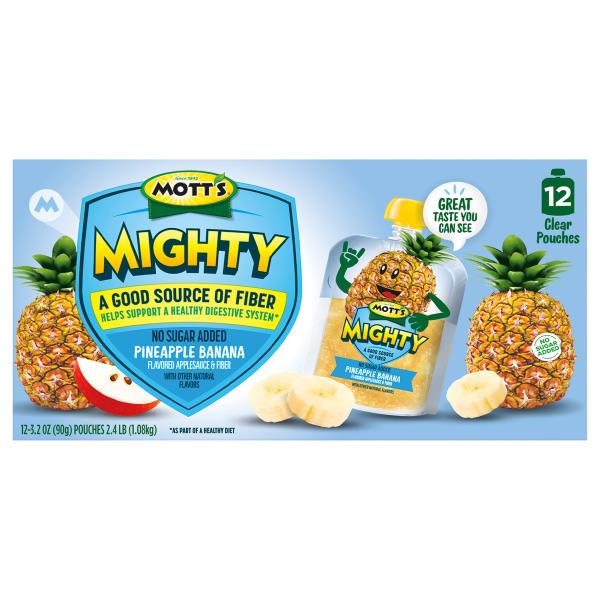 Mott's Mighty Applesauce & Fiber, Pineapple Banana Flavored | Publix ...