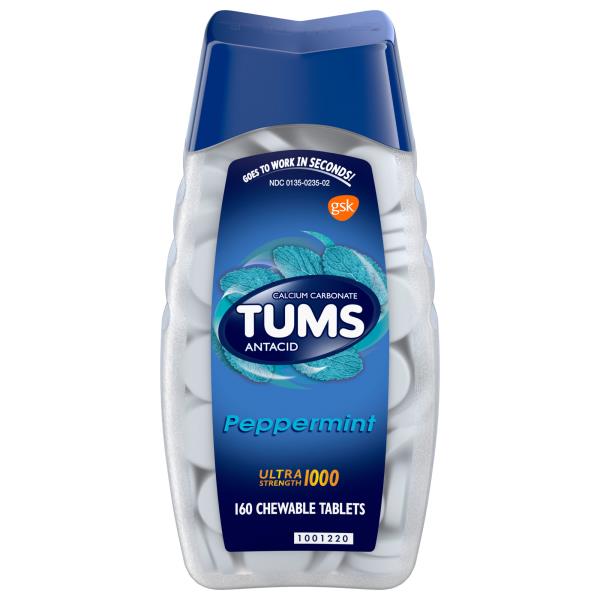 Tums Chewable Antacid Tablets for Ultra Strength Heartburn Relief ...