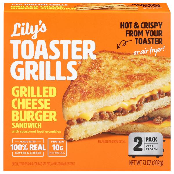Lily's Toaster Grills Grilled Cheese Burger Sandwich with Seasoned Beef ...