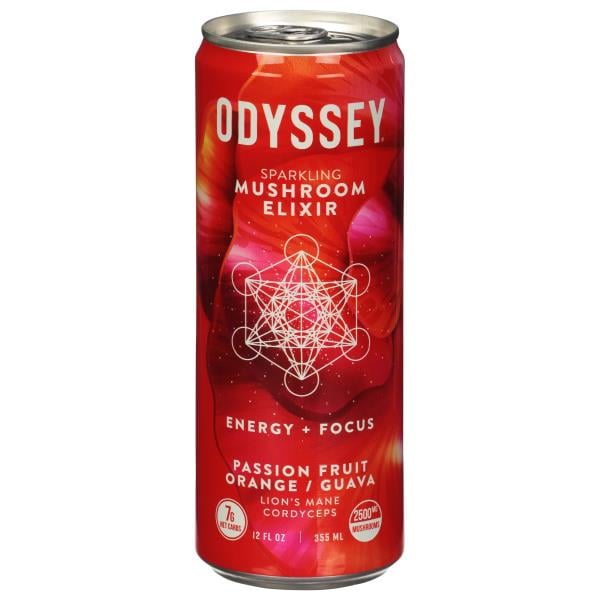Odyssey Mushroom Elixir, Sparkling, Energy + Focus, Passion Fruit ...
