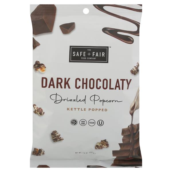 The Safe + Fair Food Company Drizzled Popcorn, Dark Chocolaty, Kettle ...