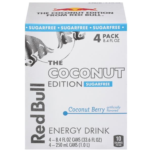 Red Bull The Coconut Edition Energy Drink, Sugarfree, Coconut Berry, 4 ...