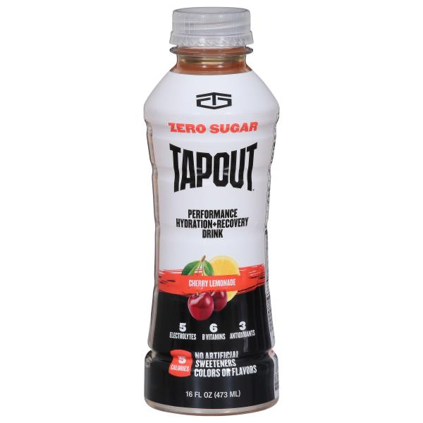 Tapout Performance Hydration + Recovery Drink, Cherry Lemonade, Zero ...