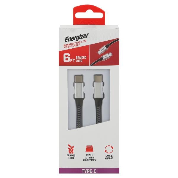 Energizer Cable, Type-C, Braided Cord, 6 Feet | Publix Super Markets
