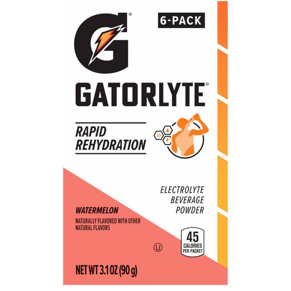 Gatorlyte Electrolyte Beverage Powder, Watermelon, Rapid Rehydration, 6 ...