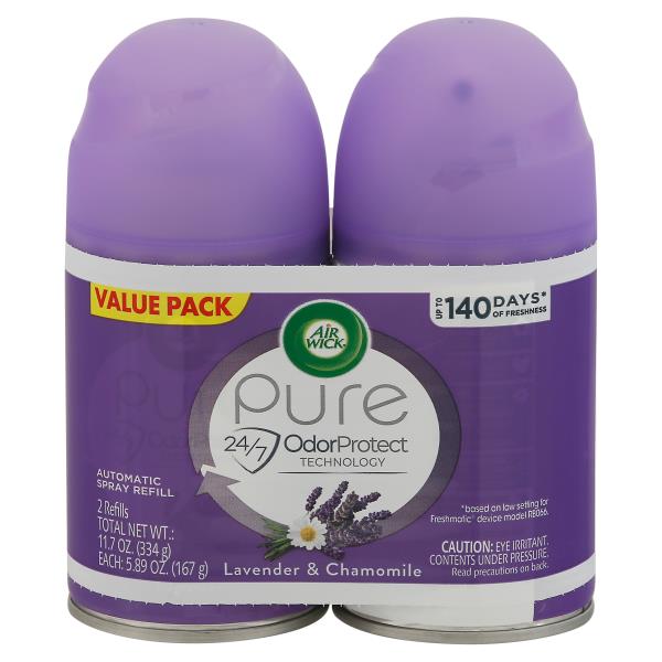 Air Wick Pure Automatic Spray Refill, Lavender & Chamomile, Value Pack ...