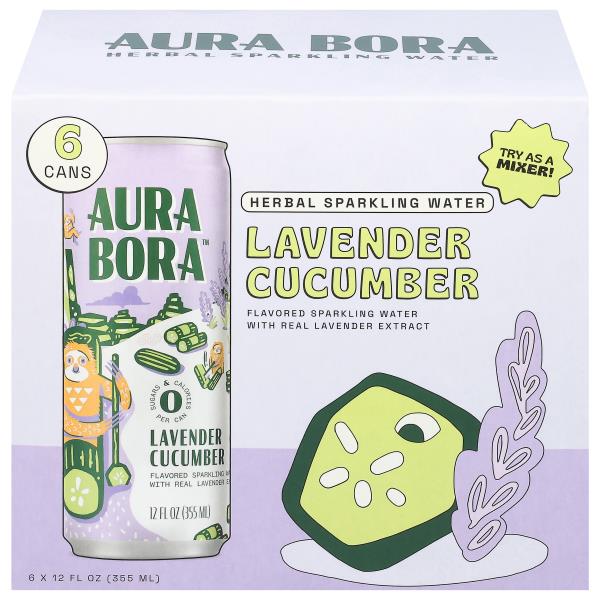 Aura Bora Sparkling Water, Herbal, Lavender Cucumber | Publix Super Markets