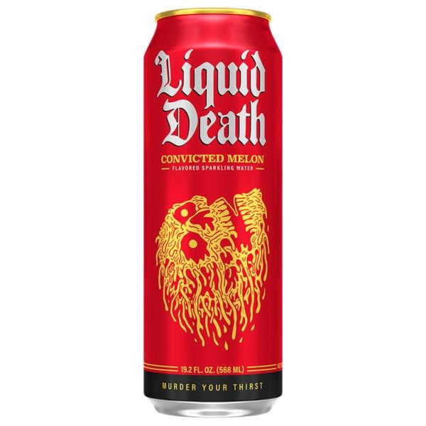 Liquid Death Naturally Flavored Sparkling Water, Convicted Melon ...