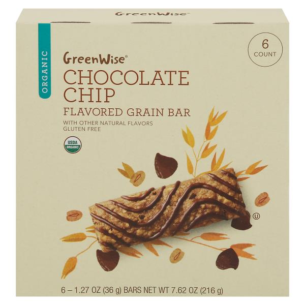 GreenWise Grain Bar, Organic, Chocolate Chip Flavored | Publix Super ...