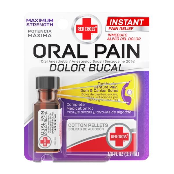 Red Cross Oral Pain Medicine Kit, Instant Pain Relief of Throbbing Oral ...