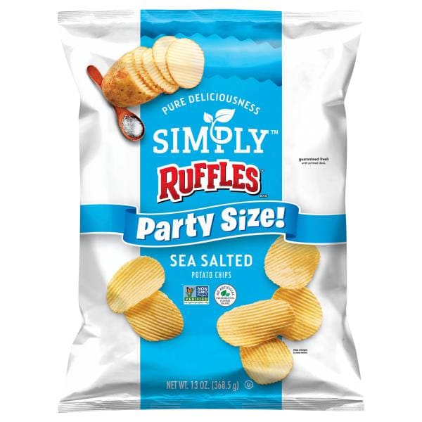Ruffles Simply Potato Chips, Sea Salted, Party Size | Publix Super Markets