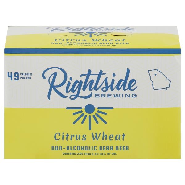 Rightside Brewing Non Alcoholic Near Beer, Citrus Wheat, 6 Pack ... Rightside Brewing Non Alcoholic Near Beer, Citrus Wheat, 6 Pack ...