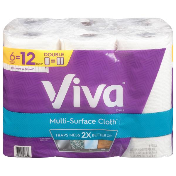 Viva Multi-Surface Cloth Paper Towels, Choose-A-Sheet, 2-Ply | Publix ...