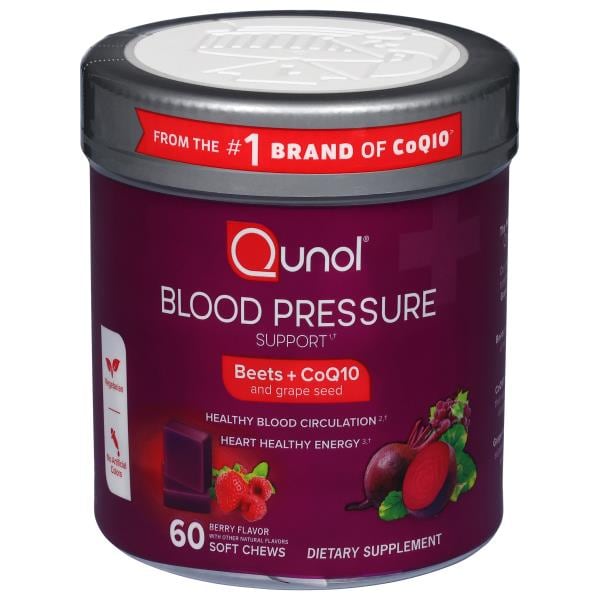 Qunol Beets CoQ10 Blood Pressure Soft Chews Berry Flavor Publix Super Markets