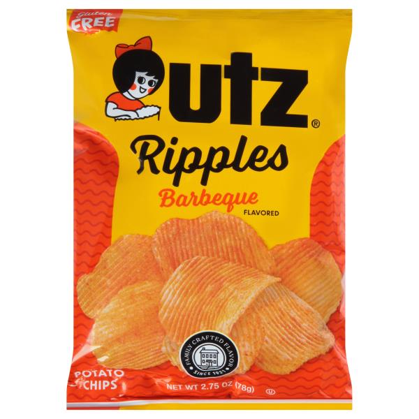 Utz Potato Chips, Gluten Free, Barbeque Flavored, Ripples | Publix ...