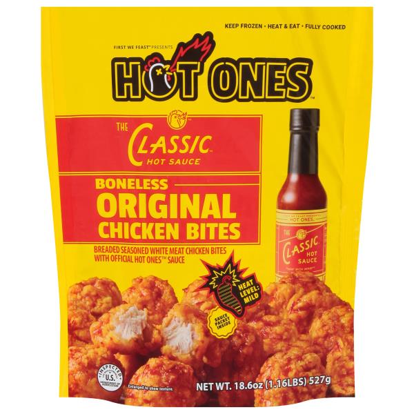 Hot Ones Chicken Bites, Original, The Classic Hot Sauce, Boneless ...