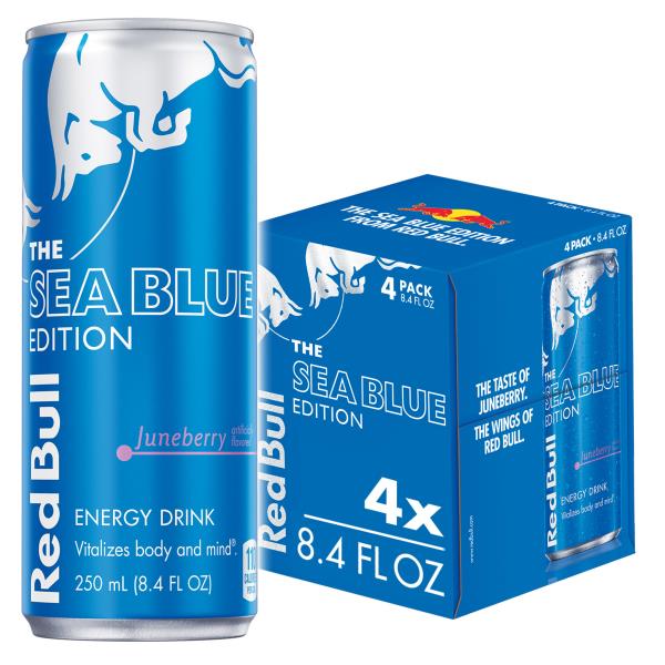 Red Bull Sea Blue Edition Energy Drink Juneberry, 80mg Caffeine, 8.4 fl ...