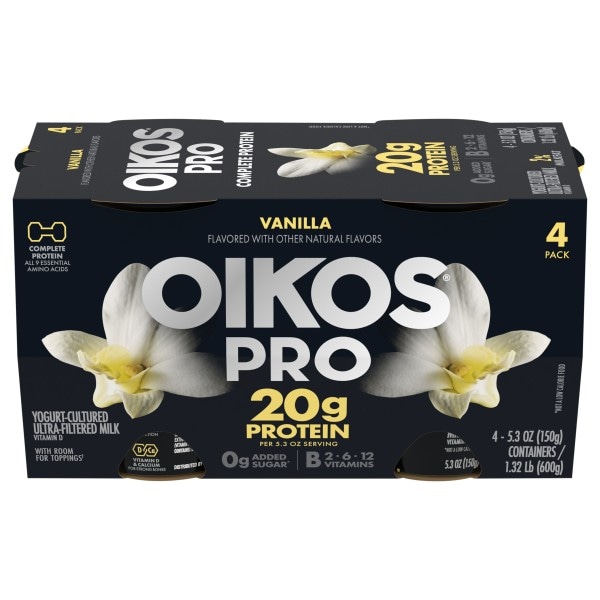 Oikos Pro 20g Protein Vanilla Yogurt-Cultured Ultra-Filtered Milk Snack ...
