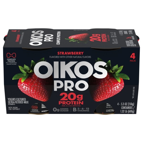 Oikos Pro 20g Protein Strawberry Yogurt-Cultured Ultra-Filtered Milk ...