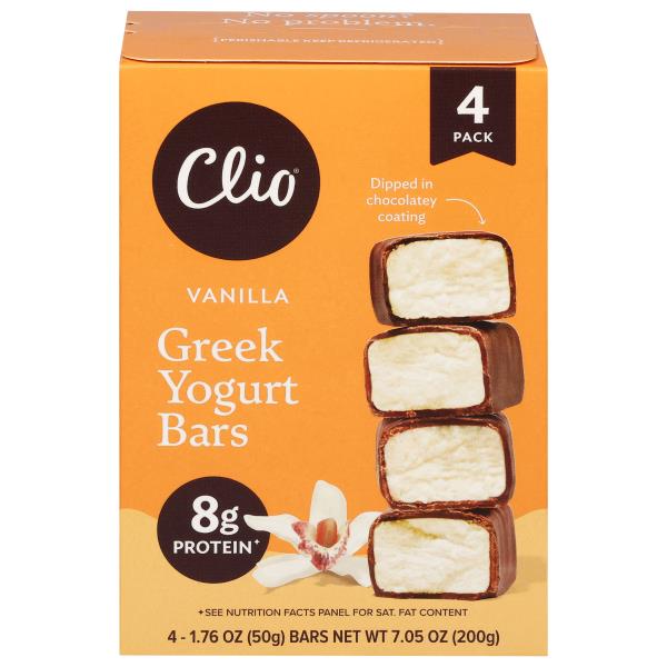 Clio Yogurt Bars, Greek, Vanilla, 4 Pack | Publix Super Markets