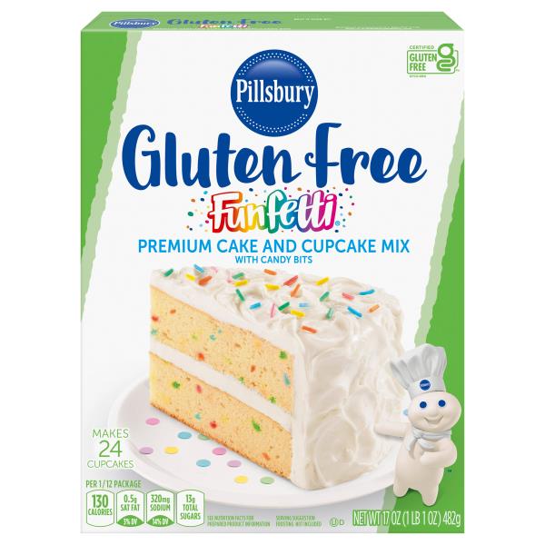 Pillsbury Funfetti Cake and Cupcake Mix, with Candy Bits, Gluten Free ...
