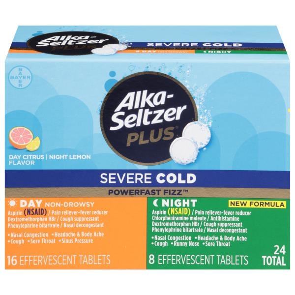 Alka-Seltzer Plus PowerFast Fizz Severe Cold, Effervescent Tablets, Day ...