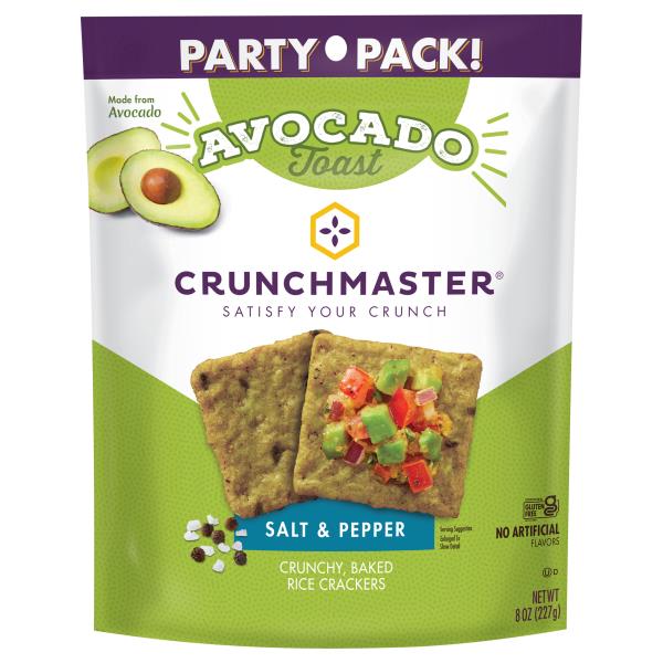 Crunchmaster Avocado Toast Crunchy, Baked Salt & Pepper Rice Crackers ...