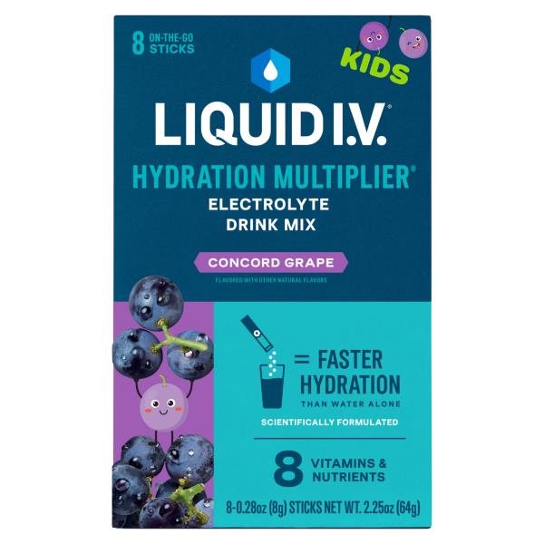 Liquid I.V. Hydration Multiplier Electrolyte Drink Mix, Concord Grape ...