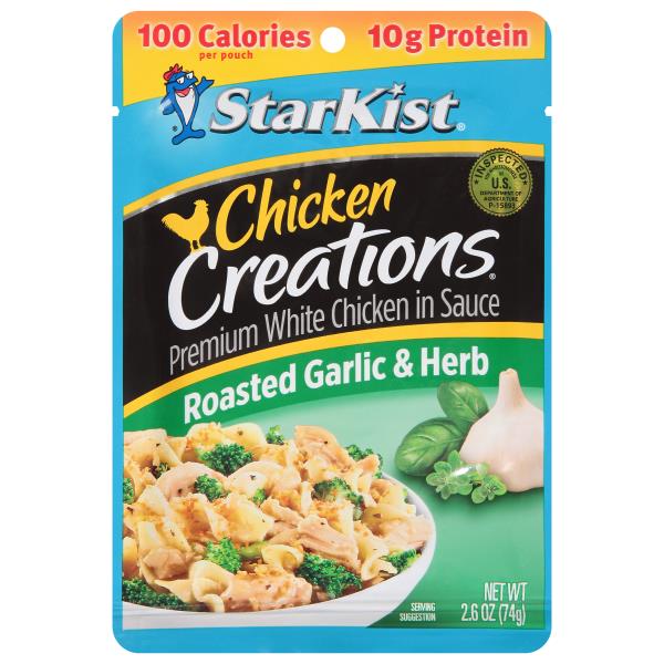 Starkist Chicken Creations White Chicken, Premium, Roasted Garlic ...