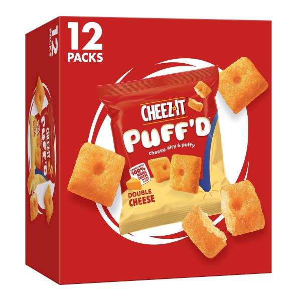 Cheez-It Puff'd Cheesy Baked Snacks Double Cheese, Puffed Snack ...