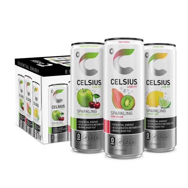 Celsius Live Fit Energy Drink, Green Apple Cherry/Kiwi Guava/Lemon Lime ... Celsius Live Fit Energy Drink, Green Apple Cherry/Kiwi Guava/Lemon Lime ...