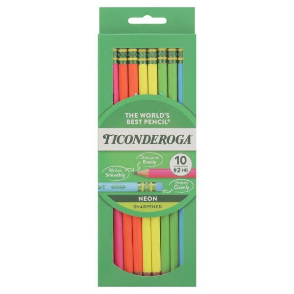 Ticonderoga Pencil, Neon, Sharpened, 2 HB | Publix Super Markets