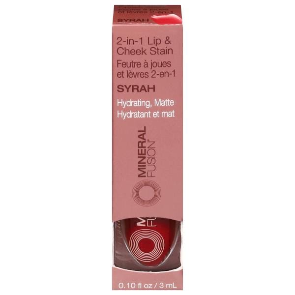 Mineral Fusion Lip & Cheek Stain, 2 in 1, Syrah, Hydrating Matte ...