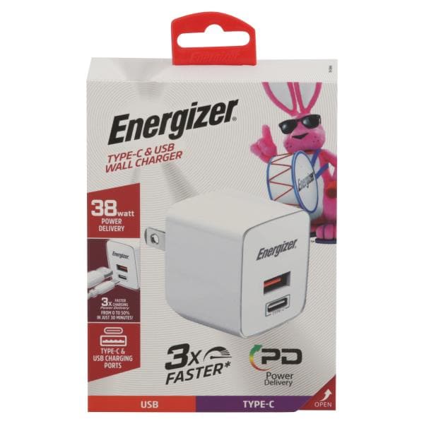 Energizer Wall Charger, Type-C & USB, 38 Watt | Publix Super Markets