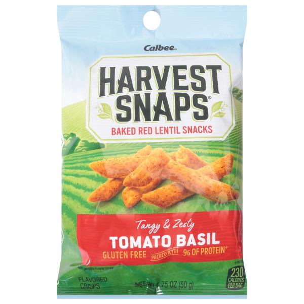 Harvest Snaps Flavored Crisps, Tomato Basil, Baked Red Lentil Snacks ...