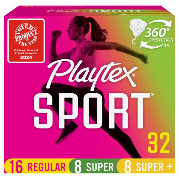 Playtex Sport Tampons, Plastic Applicator, Regular/Super/Super Plus ...
