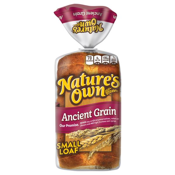 Nature's Own Ancient Grain, Small Loaf Size, Sliced Bread, 12 oz Loaf ...