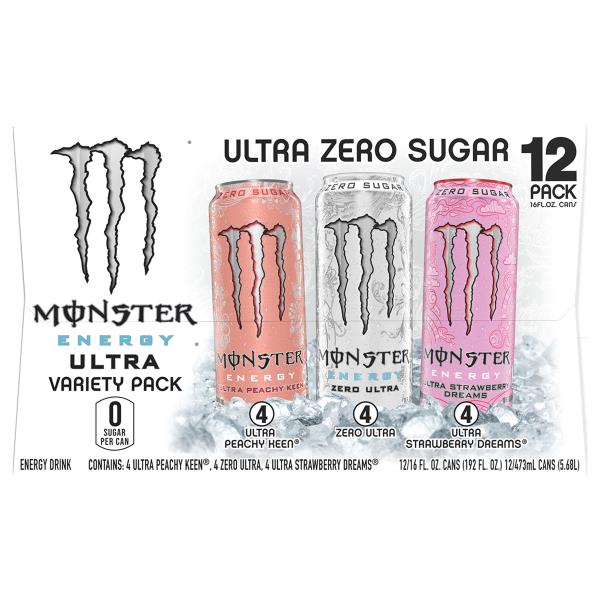 Monster Zero Sugar Ultra Peachy Keen/Zero Ultra/Ultra Strawberry Dreams ...