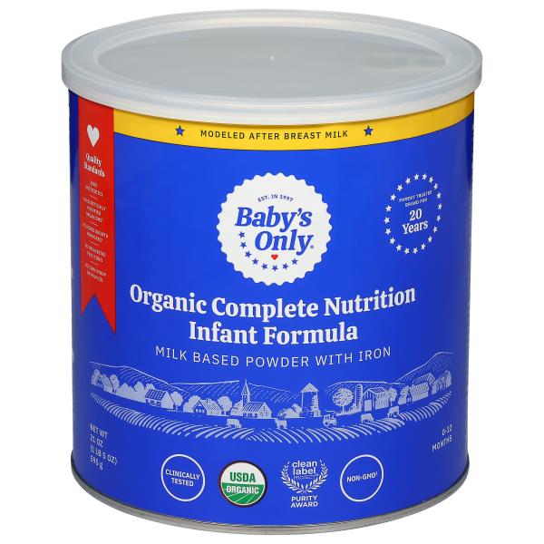 Baby's Only Infant Formula, with Iron, Organic Complete Nutrition, Milk-Based Powder | Publix ...