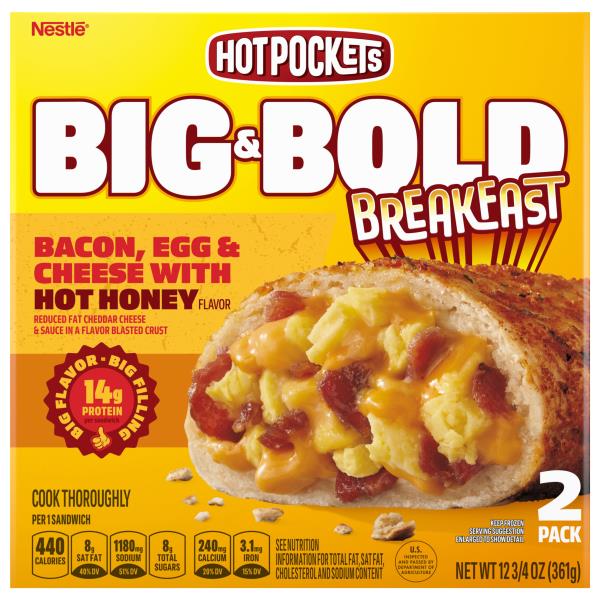 Hot Pockets Big & Bold Breakfast Sandwiches, Flavor Blasted Crust ...