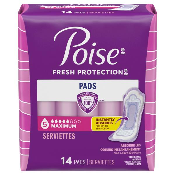 Poise Fresh Protection 5 Maximum Pads | Publix Super Markets
