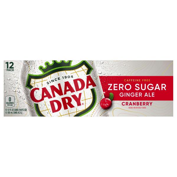 Canada Dry Ginger Ale, Zero Sugar, Cranberry, 12 Pack | Publix Super ...