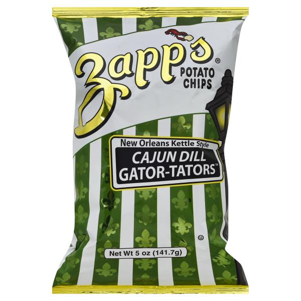 Zapp's Gator-Tators Potato Chips, Cajun Dill, New Orleans Kettle Style ...