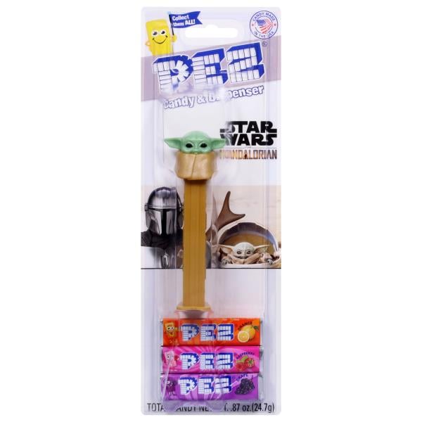 Pez Star Wars The Mandalorian Orange/Raspberry/Grape Candy & Dispenser ...