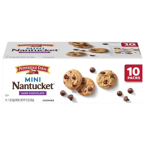 Pepperidge Farm® Nantucket Cookies, Dark Chocolate, Mini, 10 Packs ...
